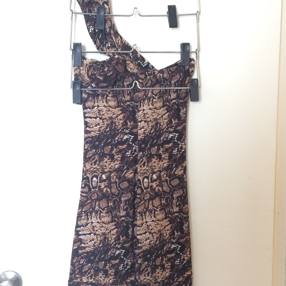Johnny Martin | Dresses | Johnny Martin One Shoulder Snakeskin Mini S ...